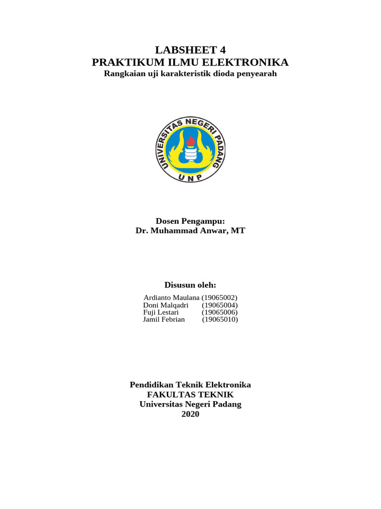 LABSHEET 4 Karakteristik Dioda | PDF