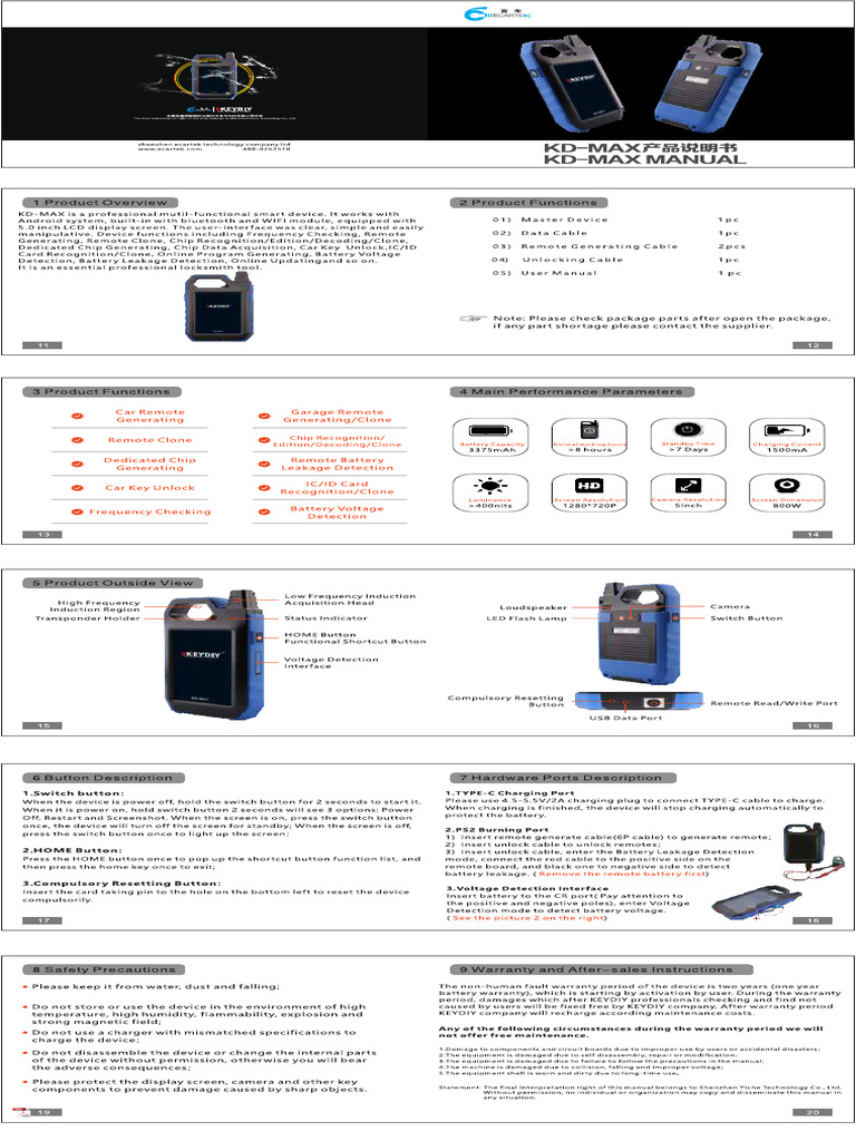 Keydiy KD Max Manual | PDF