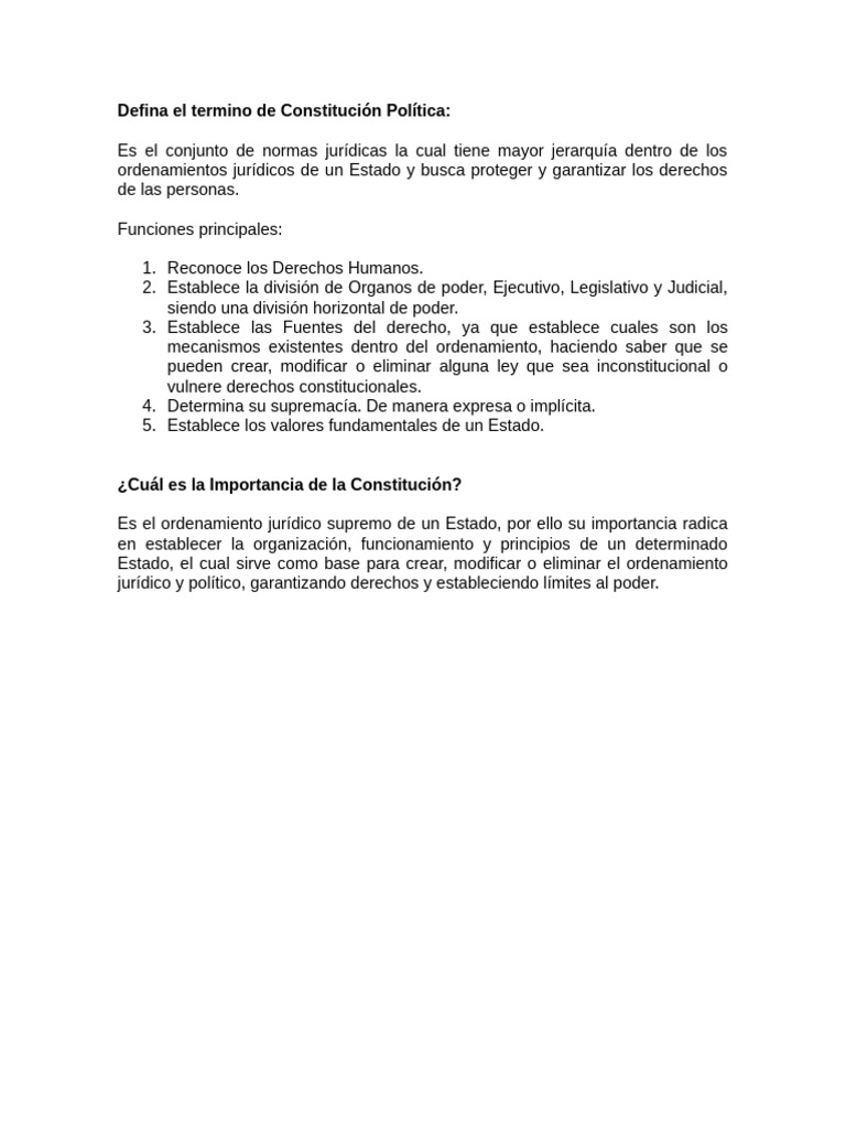 La Constitucion Concepto | PDF