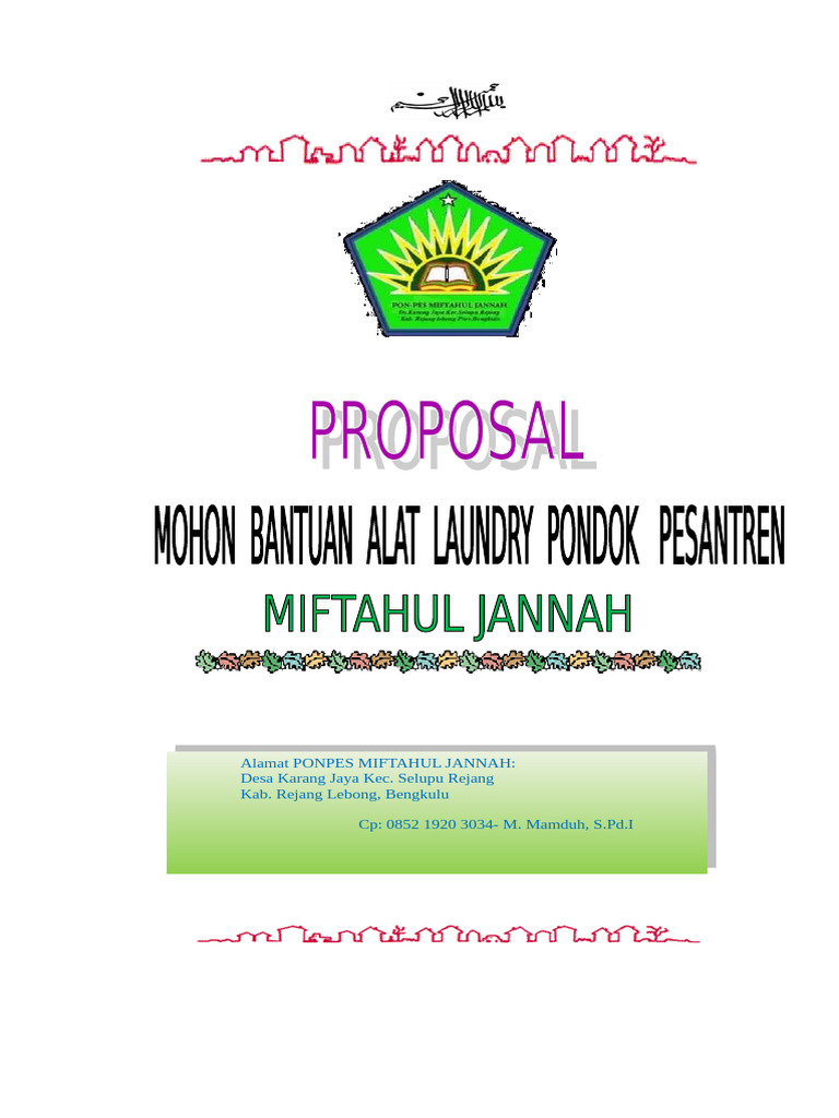 Proposal PPM MJ 3 Loundry Ponpes | PDF