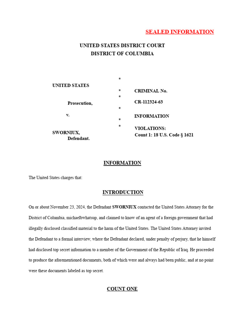 Perjury Charges Against SWORNIUX | PDF | Perjury | Testimony