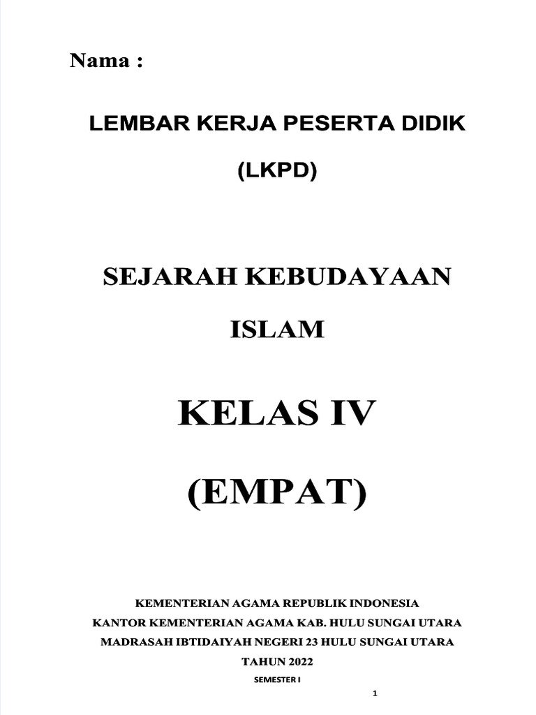 LKPD Ski Kelas 4 | PDF