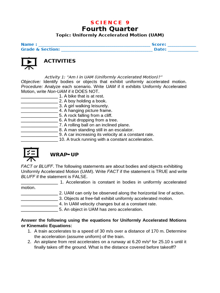 UAM_ACTIVITY SHEET | PDF
