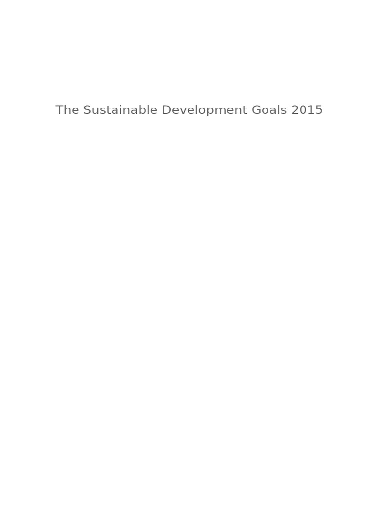 Sustainable Development Goals Overview | PDF | Sustainability ...
