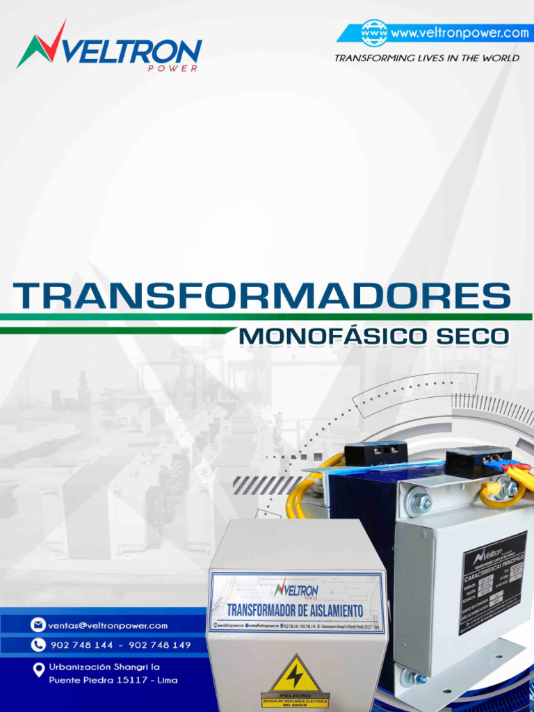 Catalogo de Transformadores Monofasicos Secos | PDF | Transformador | Aislador (Electricidad)
