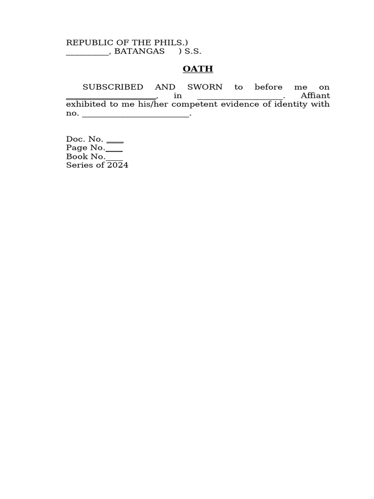 OATH Format Template | PDF