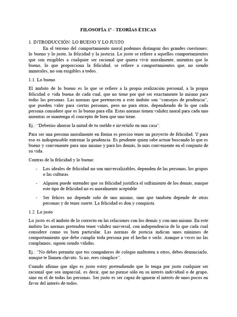 Teorías Éticas | PDF | Virtud | Moralidad