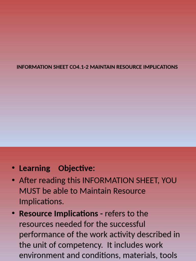 Maintaining Resource Implications | PDF | Safety
