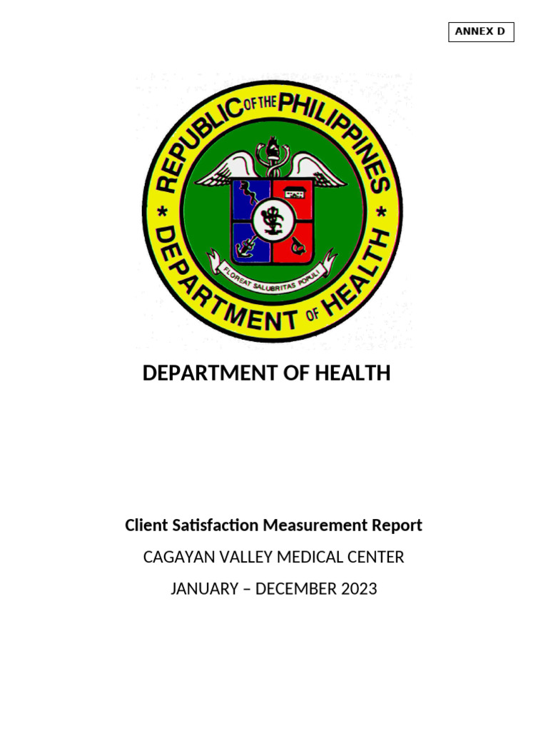 Cagayan Valley Medical Center Satisfaction Report 2023 | PDF
