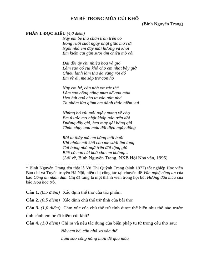 Em Bé Trong Mùa C I Khô - HS | PDF