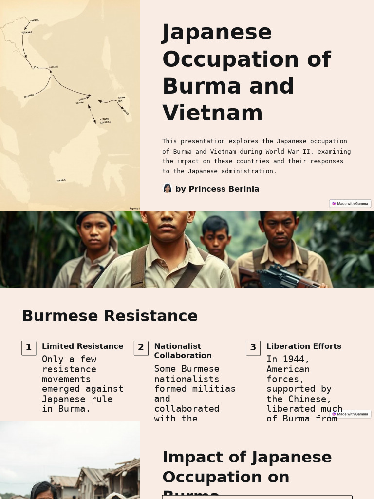 Japanese Occupation of Burma and Vietnam | PDF | Myanmar | Empire Of Japan