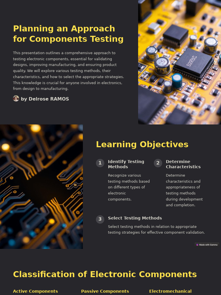 Planning An Approach For Components Testing | PDF | Electronic ...