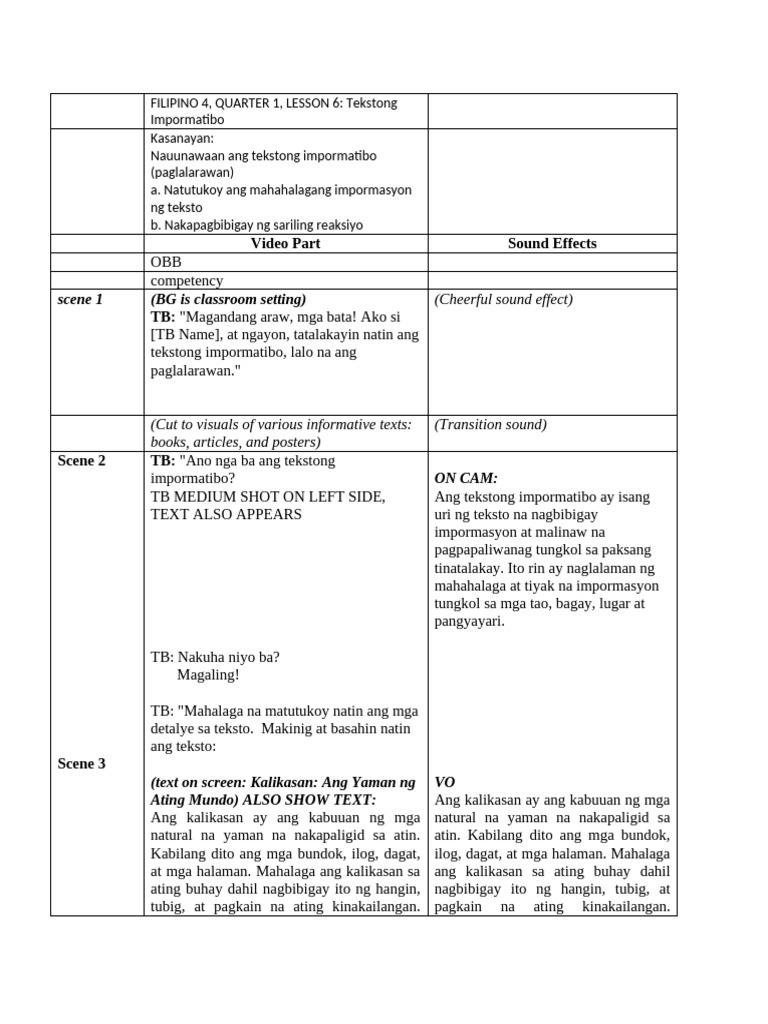 LESSON 6 Video Script 2 | PDF