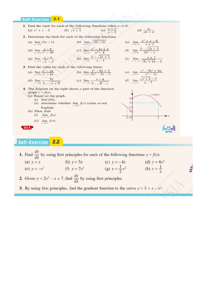 Addmath Bab 2 Differentiation Exercise | PDF