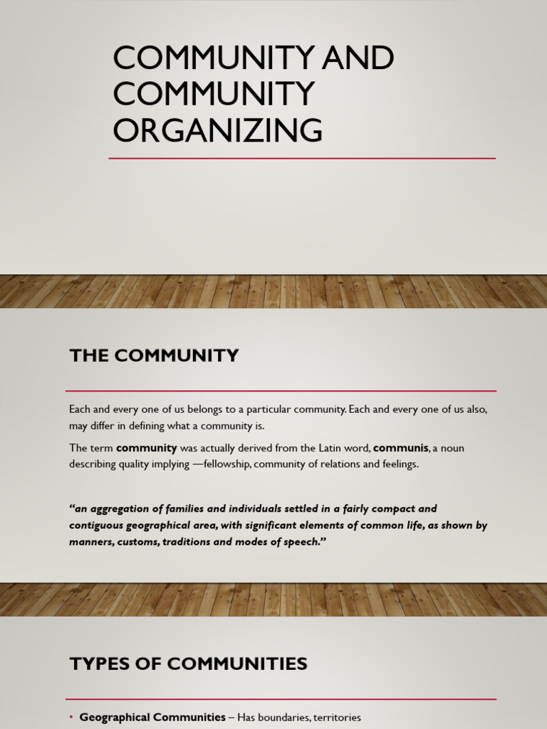 Community Organization and Development CWTS | PDF | Community