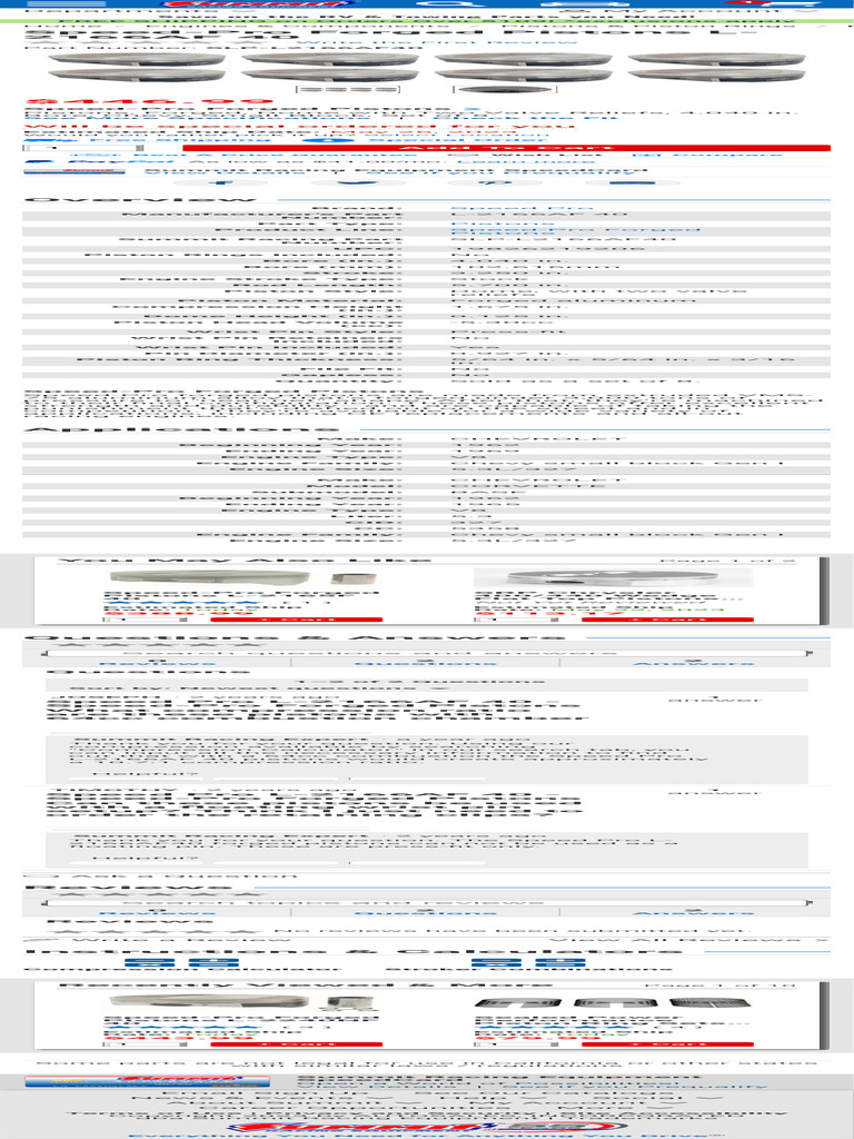 Speed Pro L-2166AF 40 Speed-Pro Forged Pistons Summit Racing | PDF ...