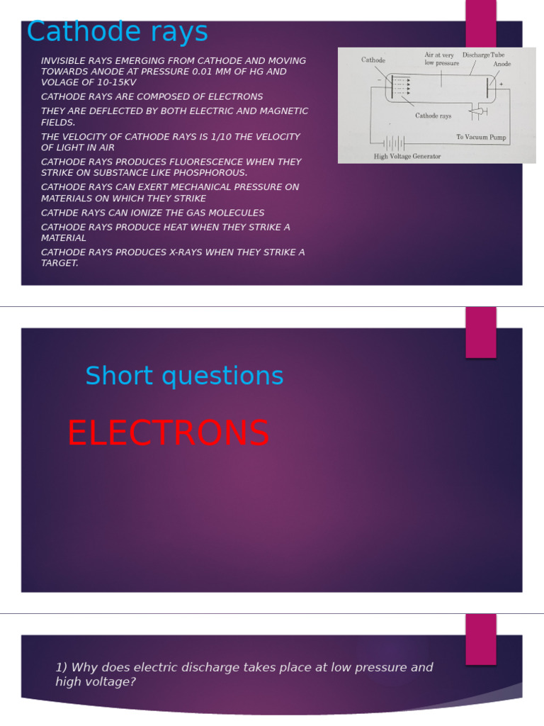 Cathode rays | PDF | Electron | Cathode