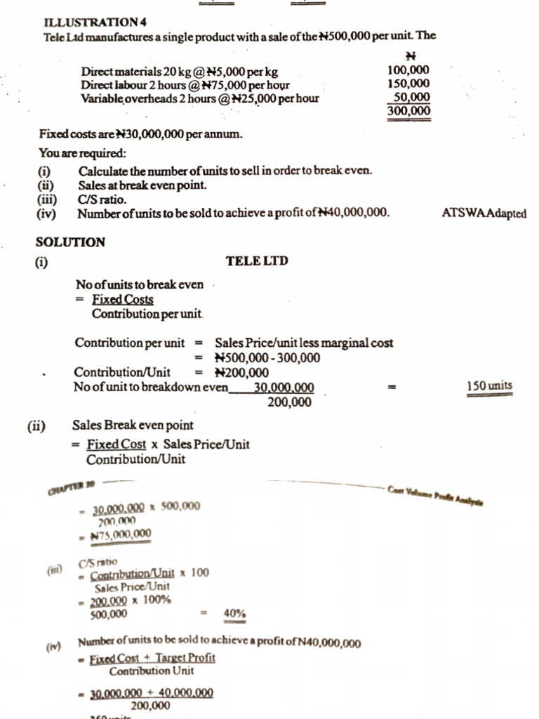 CVP ANALYSIS Questions and Solutions | PDF