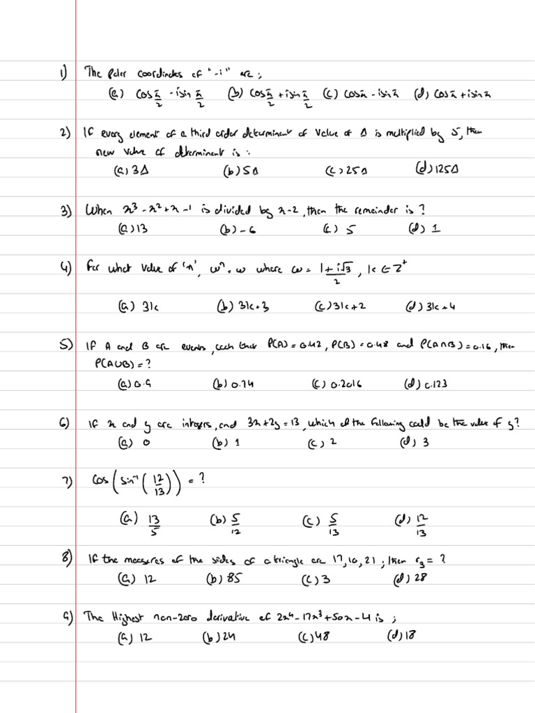 Math Problem Set and Solutions | PDF | Euclidean Geometry | Mathematics