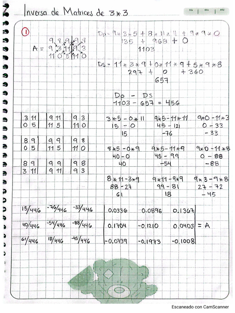 Inversa de Matrices de 3x3 | PDF