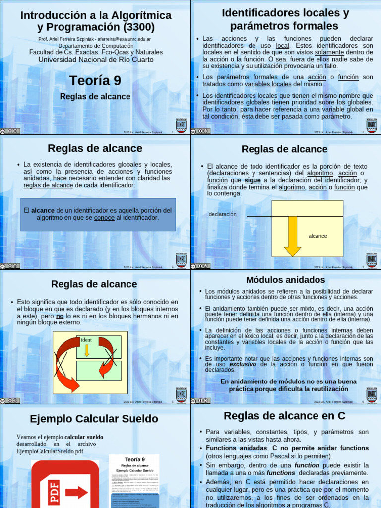 Teoria 9 Programacion | PDF | Algoritmos | Función (Matemáticas)