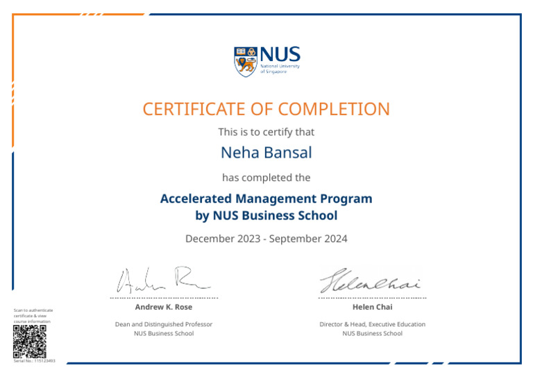 NUS Certificate 1739224850 | PDF
