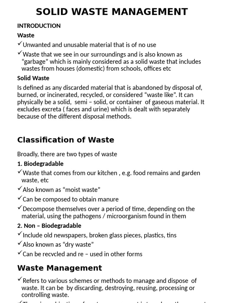 Eh Lec 3 Solid Waste Managment | PDF | Waste | Waste Management