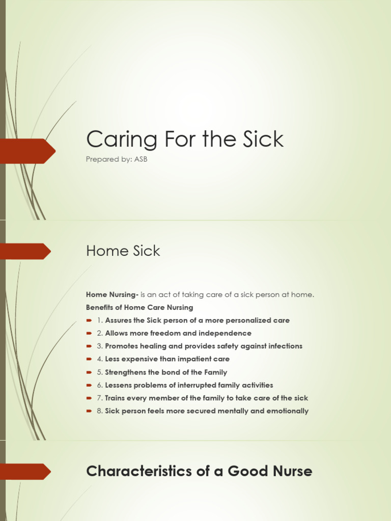 3Caring For the Sick | PDF | Arthritis | Diseases And Disorders