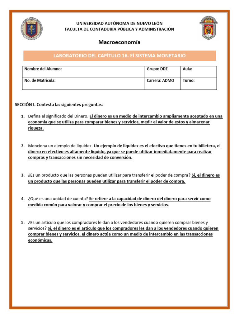 Act3.1 C16 Macroeconomia | PDF | Dinero | Oferta de dinero
