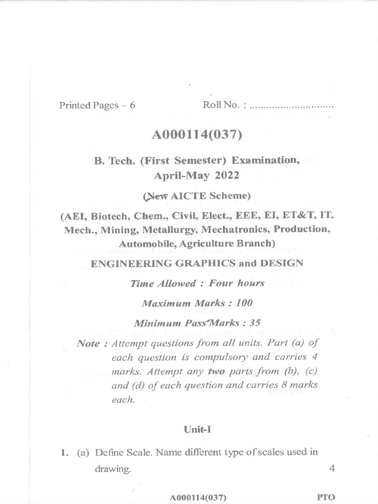 2022-Apr-May. - Engg. Graphics & Design (AICTE) | PDF