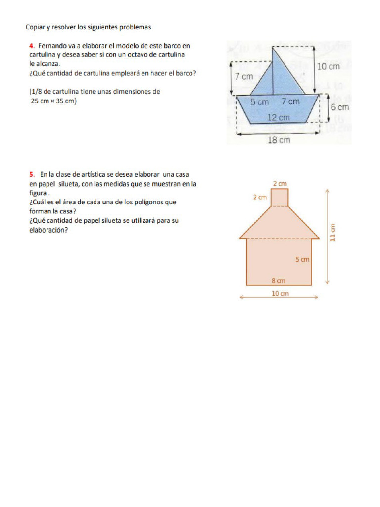 Áreas y Perímetros Problemas Matemáticos | PDF