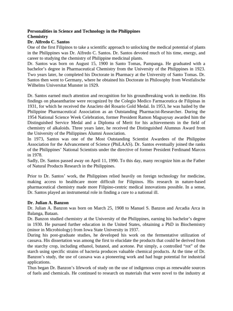 Key Figures in Philippine Science | PDF