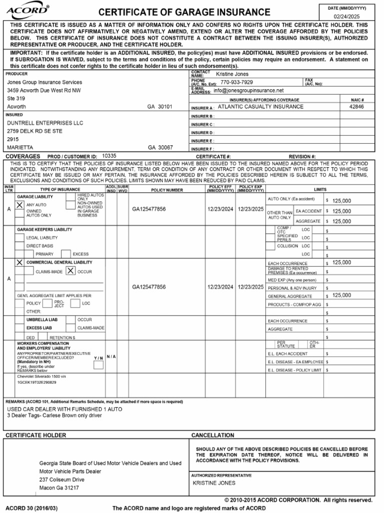 ACORD 030 2016-03 Acroform | PDF