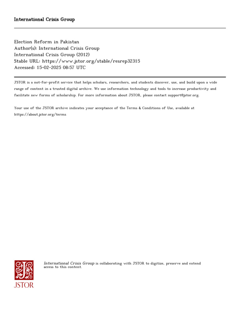 Pakistan Election Reform Overview | PDF | Elections | Government
