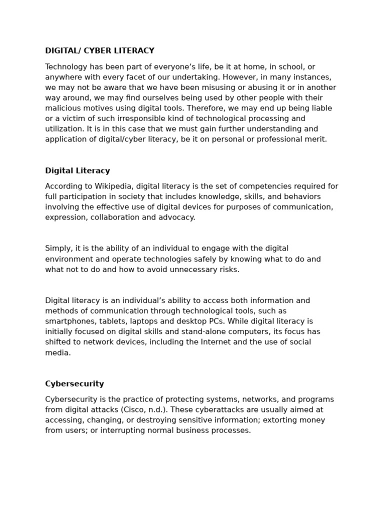 Essential Guide to Digital Literacy & Safety | PDF | Cybercrime ...
