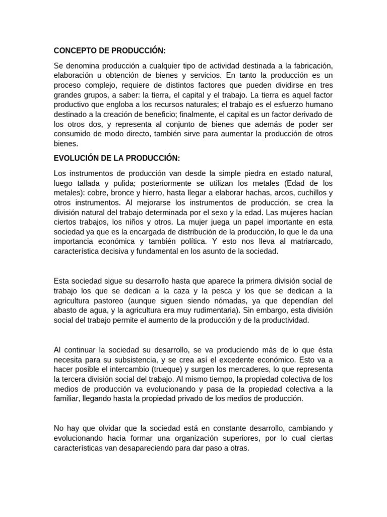 Concepto de Produccion | PDF | Planificación | Business