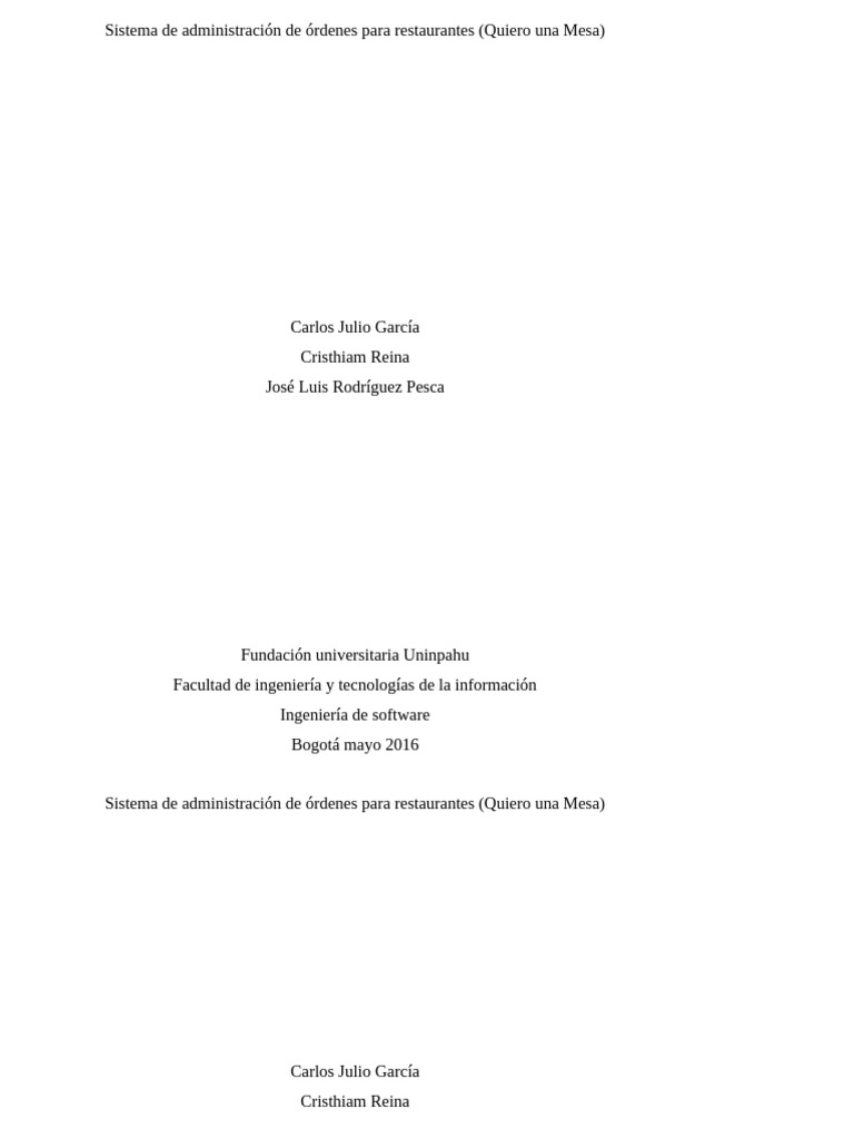 proyecto_ver_4.2_Quiero una mesa | PDF | Software | Ingeniería de software