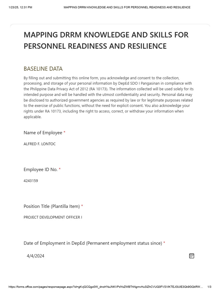 Mapping DRRM Knowledge and Skills For Personnel Readiness and ...