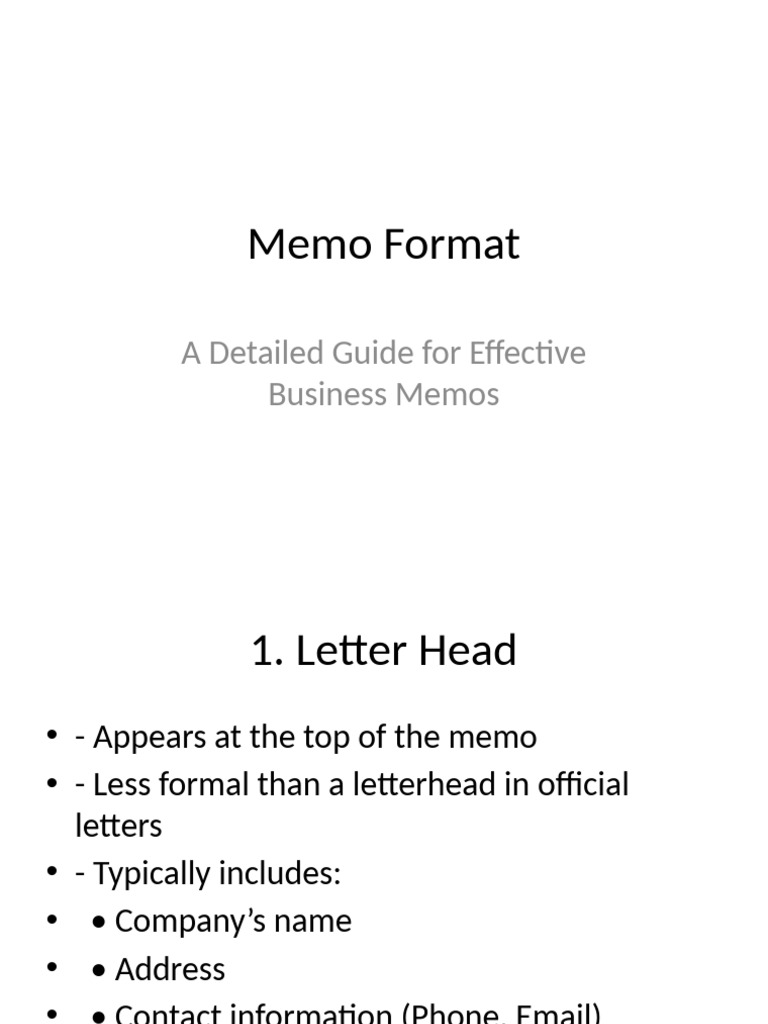 Memo Format Detailed-1 | PDF