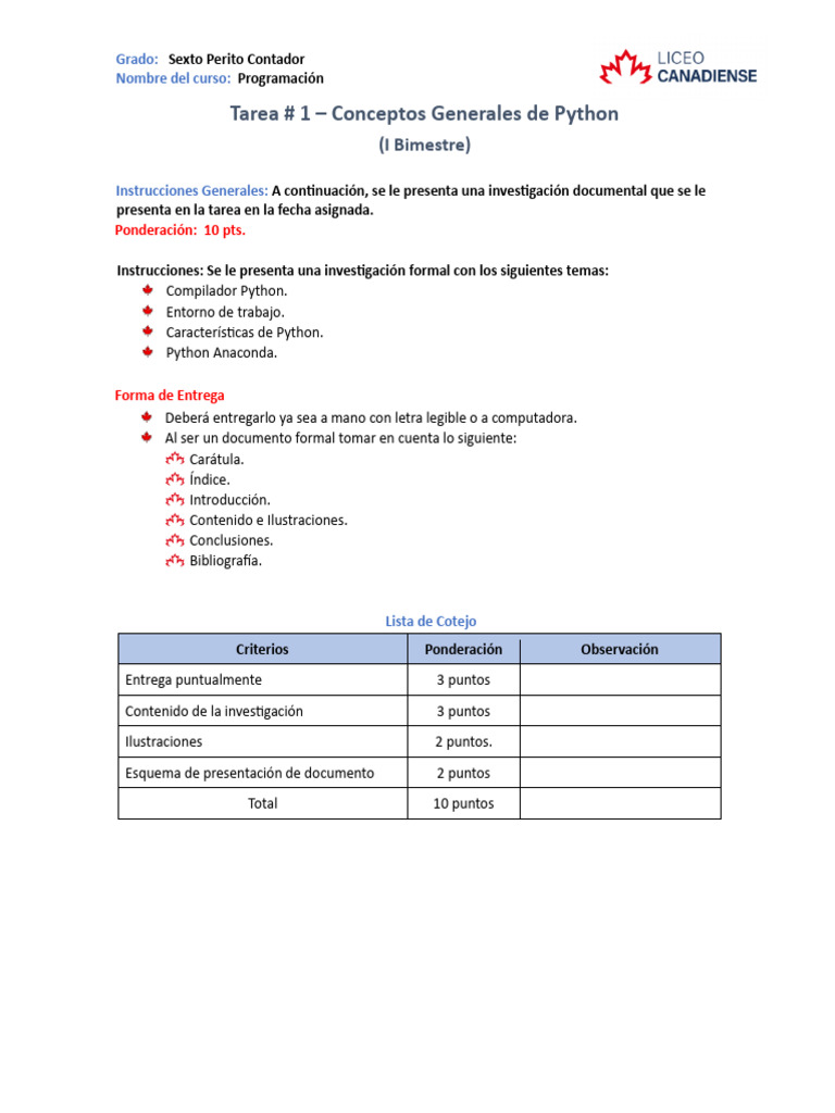 Conceptos Básicos de Python para Sexto | PDF
