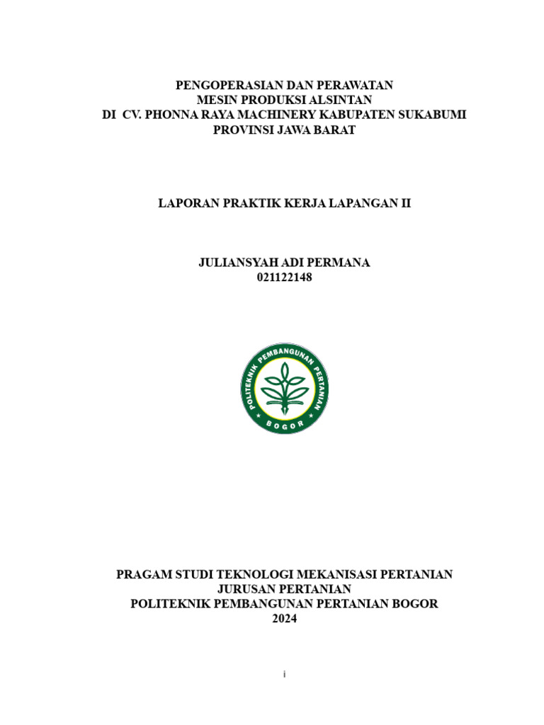 Laporan PKL II Juliansyah Adi | PDF