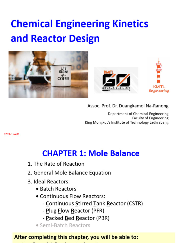 Chemical Reaction Kinetics & Reactor Types | PDF | Chemical Reactor ...