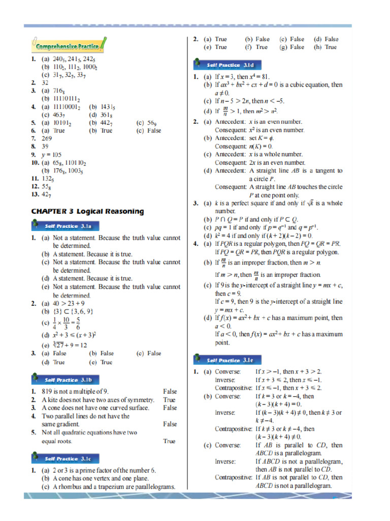 math answersheet | PDF