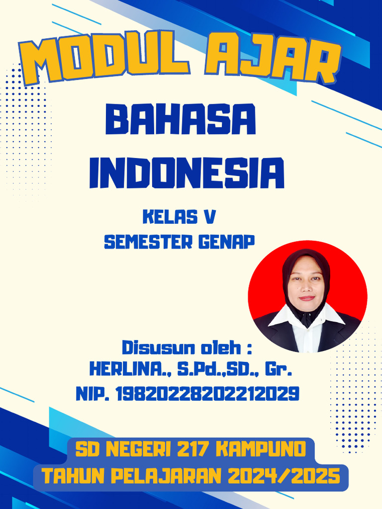 Biru Krem Modern Sampul Modul Pembelajaran A4 Dokumen | PDF