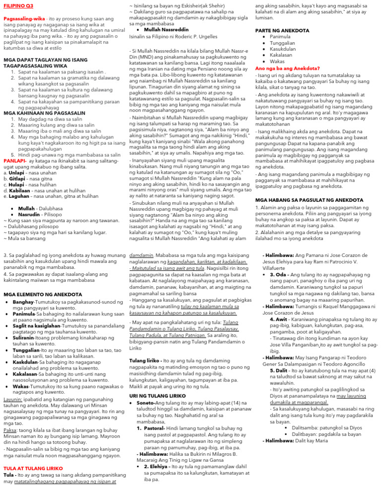Filipino Q3 | PDF
