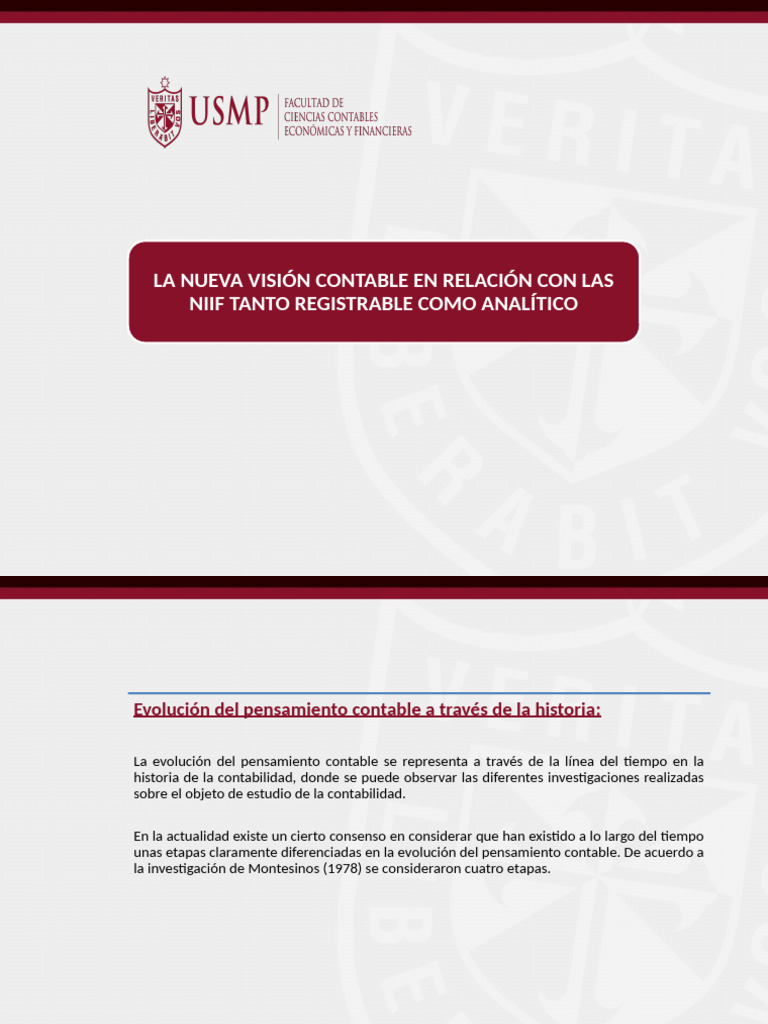 La Nueva Visión Contable en Relación Con Las Niif Tanto Registrable ...