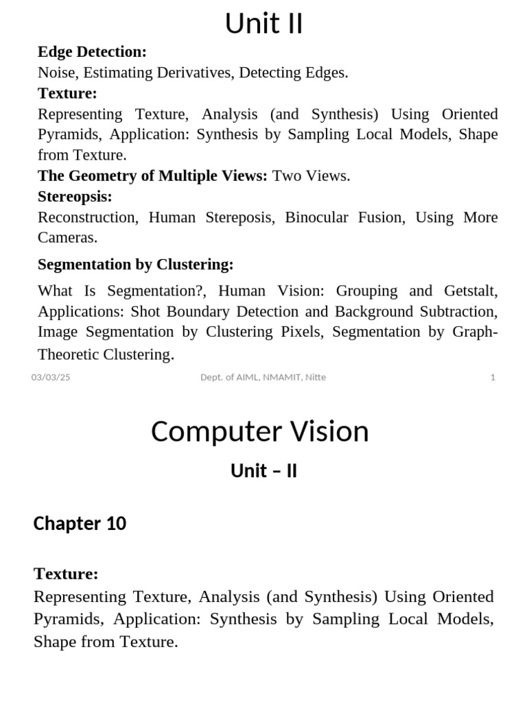 CV_Unit 2_Ch 10 | PDF | Texture Mapping | Rendering (Computer Graphics)