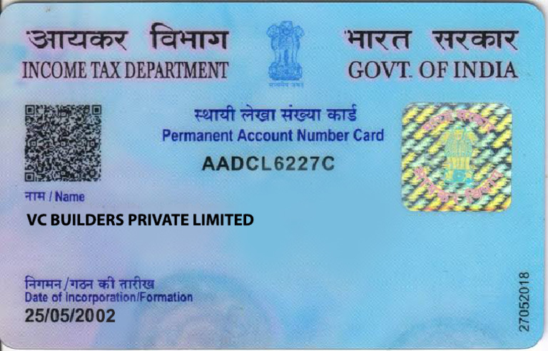 company pan card | PDF