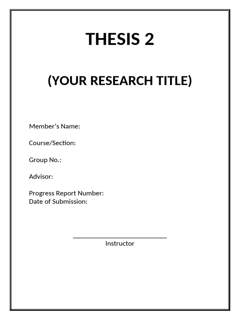 Progress Report Format - Thesis2 Updated | PDF