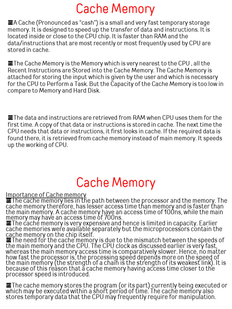 Cache Memory - PPT - 20250102 - 220402 - 0000 | PDF | Random Access Memory | Cpu Cache